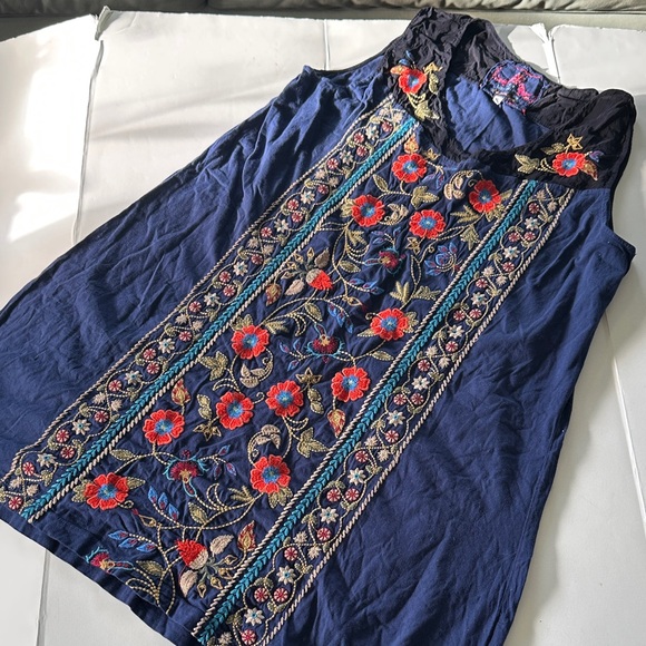 Johnny Was | Dresses | Johnny Was Navy Tunic Dress Sleeveless With Red ...